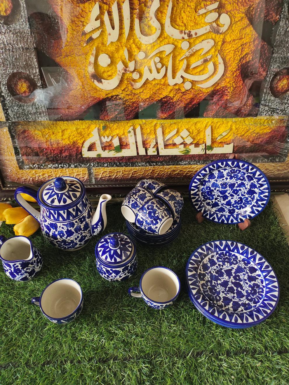 Ceramic Handmade Tea Set with Snack Plates | Quantity 21 Pcs | Serena ...